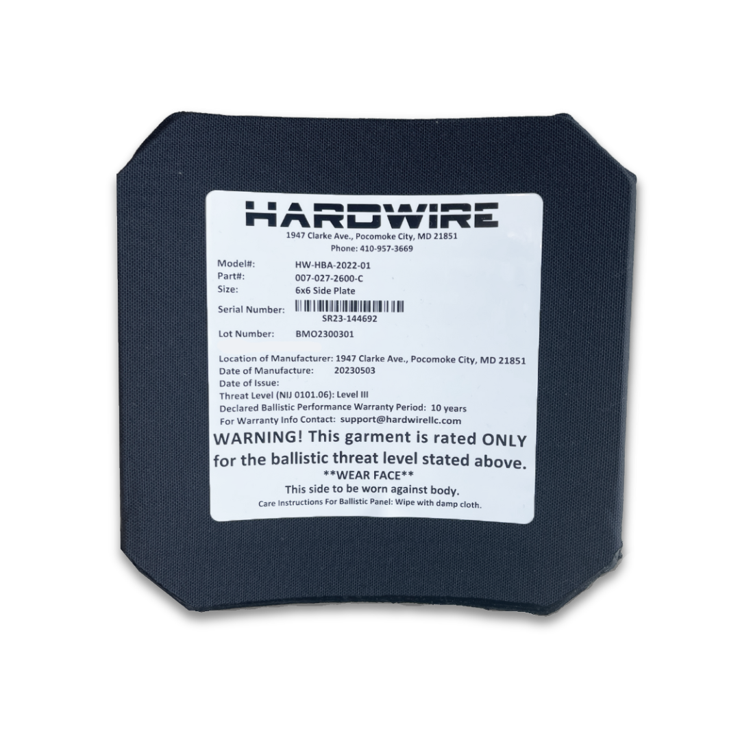 Rifle Resistant Steel Side Armor Plate – Hardwire LLC
